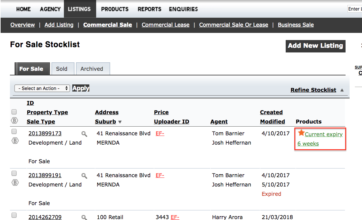 Downgrade a Commercial Real Estate listing – Commercial Real Estate